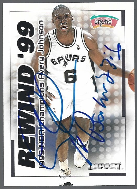 1999-2000 Skybox Impact Rewind '99 #RN5 Avery Johnson IP autograph ...
