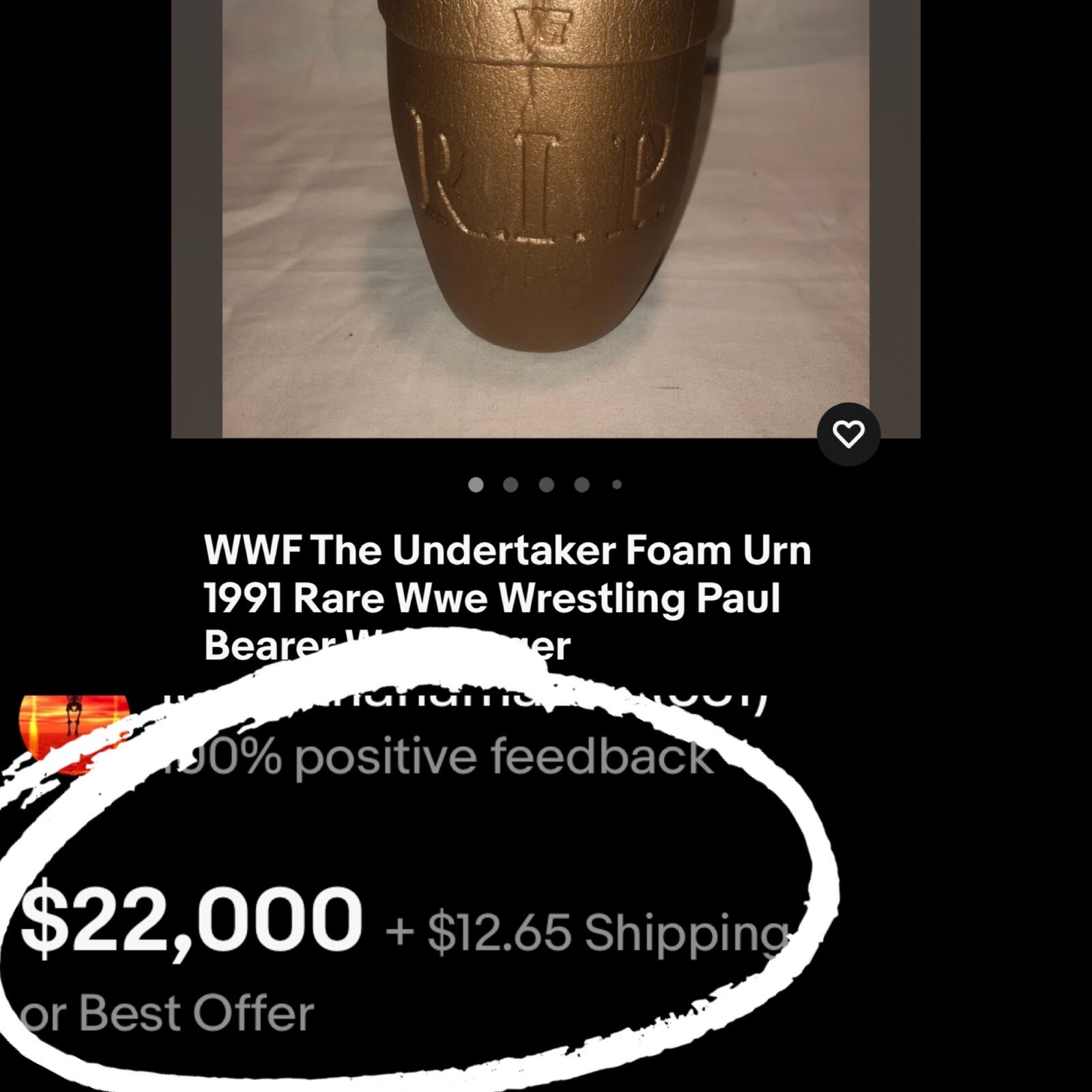 WWF The Undertaker Foam Urn 1991 Paul Bearer Rare WWE Wrestling AMAZING ...