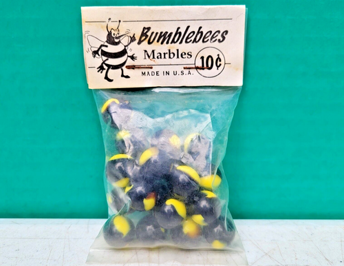 1950s Bumblebee Marbles UNOPENED Original Bag Pack 20 Quantity 5/8" NOS ...