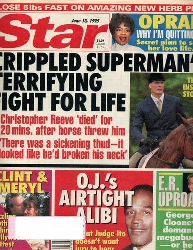 STAR Magazine June 13 1995 Christopher Reeve O.J. Simpson George ...