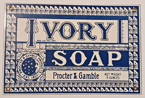 Vintage Ivory Soap Metal Proctor & Gamble Advertising Sign - 8" x 12 ...