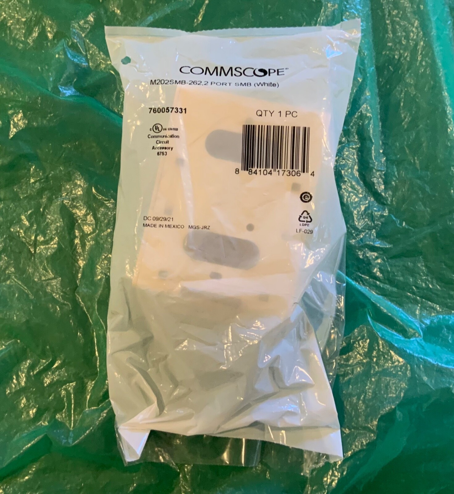 LOT of 4 CommScope M202SMB-262, 2 port SMB (White) | eBay