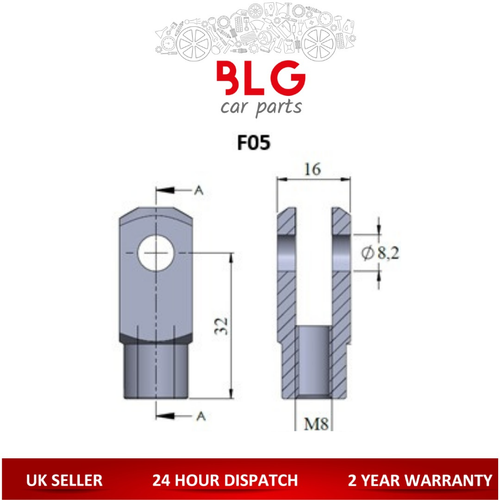 Clevis Fork End Long Joint M6 M8 M10 R/H Thread Zinc Plated Steel x1 ...