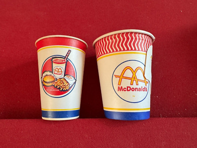 1960's, McDonald's, (2) "Un-Used" Paper Cups (Scarce / Vintage) Slash ...