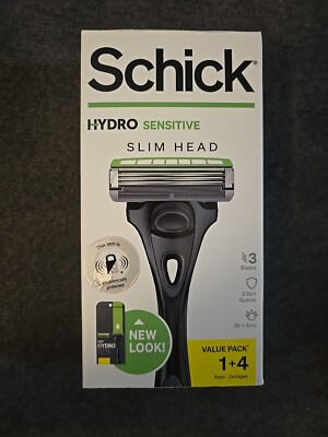 Schick Hydro Slim Head Ultra Sensitive Skin, Men 1 Razor 4 Cartridges ...