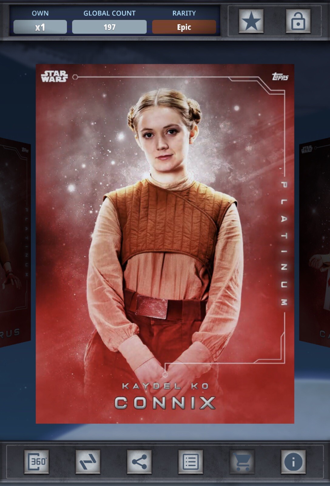 KAYDEL KO CONNIX-EPIC PLATINUM RED BASE-TOPPS STAR WARS CARD TRADER | eBay