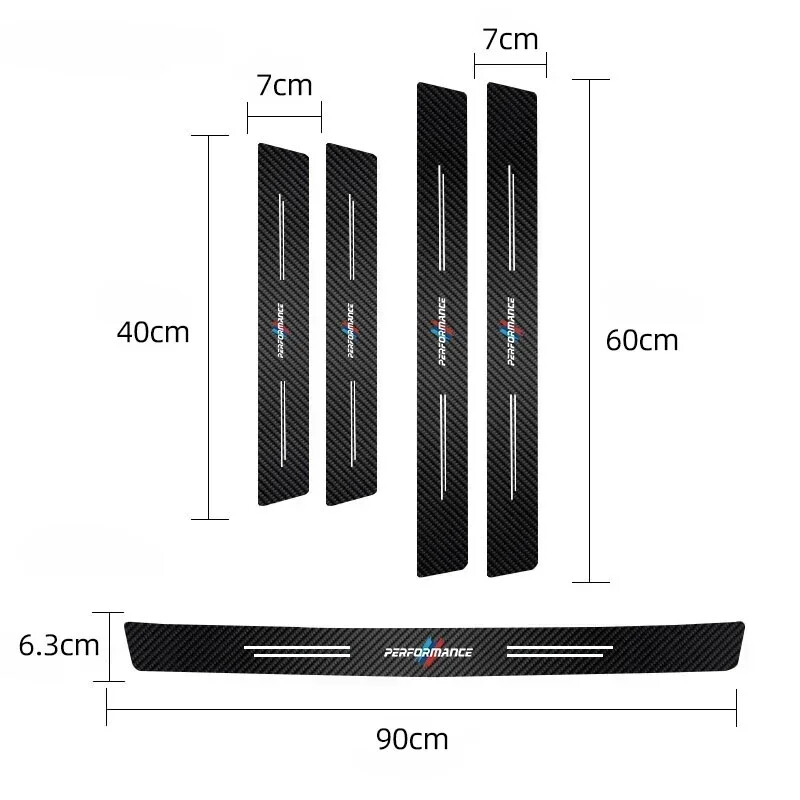 5pcs For BMW F20 F10 F07 E70 Carbon Fiber Car Door Threshold Sticker ...