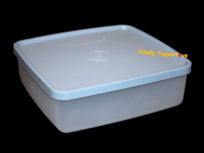 Tupperware Square Aways Keeper Large Single Square Round Country Blue ...