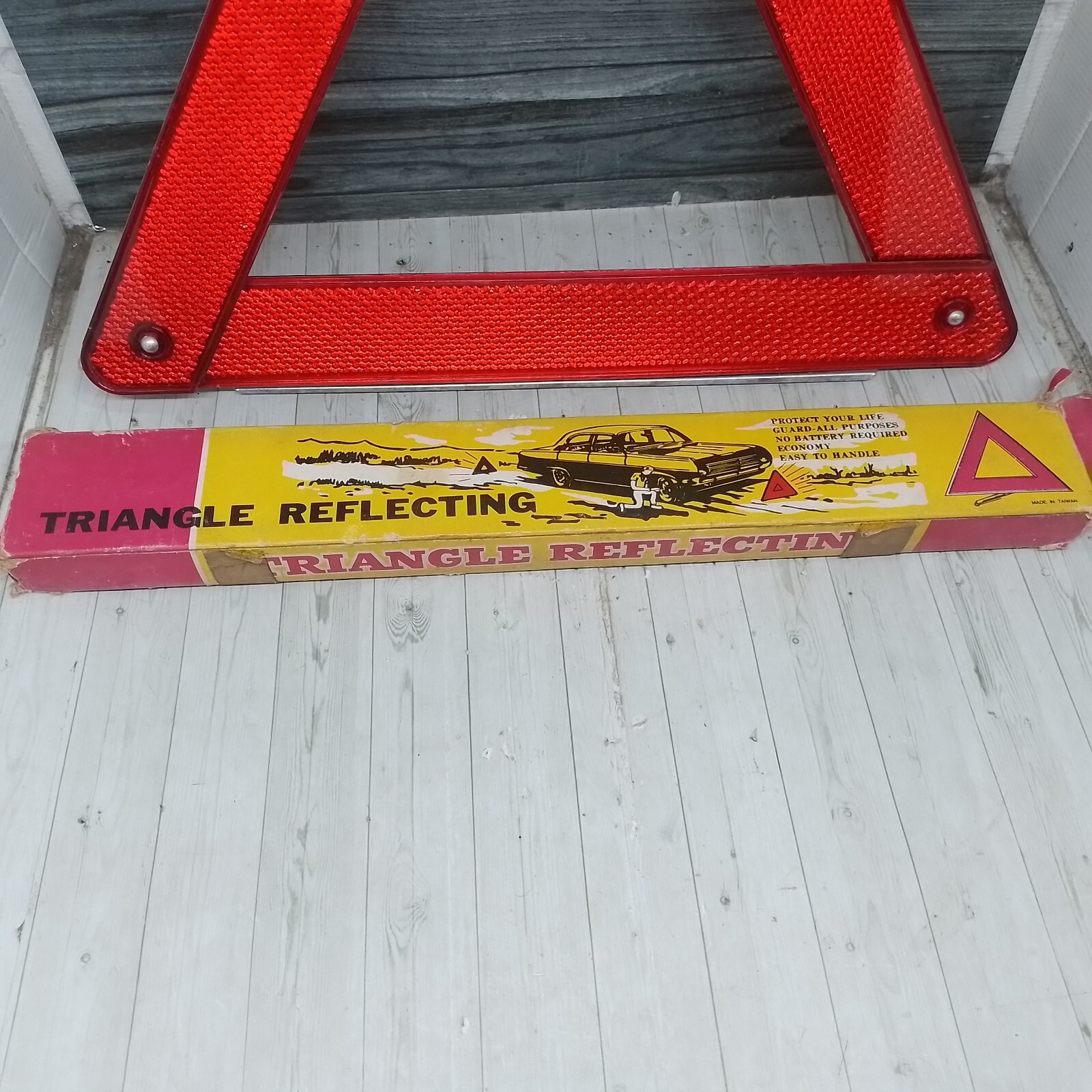 Safety Triangle Stand Emergency Reflection Signboard Exterior Parts NOS ...