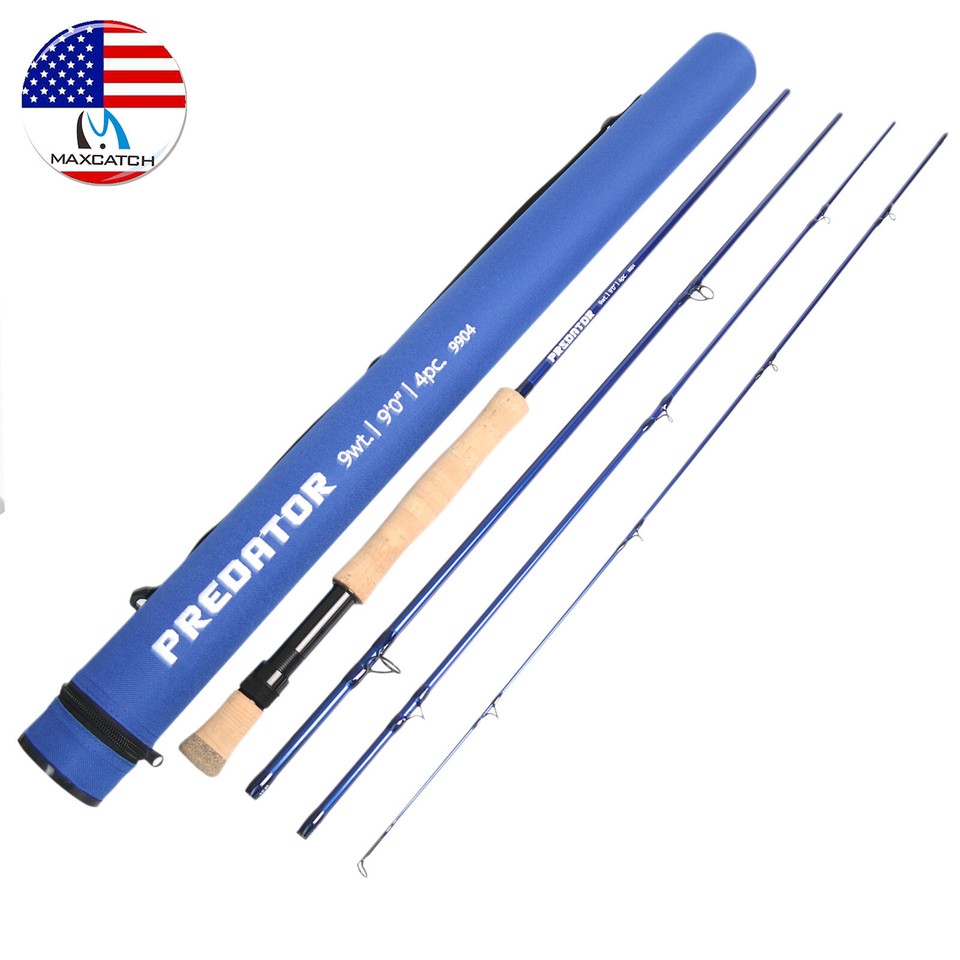 Maxcatch Saltwater Fly Fishing Rod 8/9/10//11/12wt 9ft Graphite IM10 ...