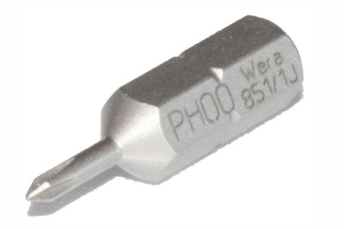 WERA J-BIT PH00 (PHILLIPS #00) 25MM HEX BIT (TOUGH JCIS) 851/1J (CAMERA ...