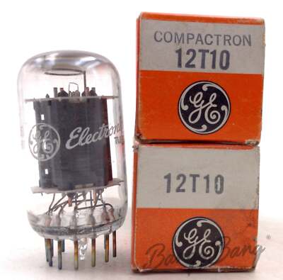 2 General Electric 12T10 Twin Pentode Detector Frequency TV Valve ...