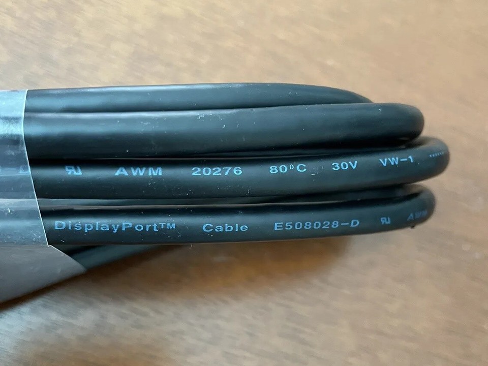 Dell RN698$BA1 R DisplayPort Monitor Cable Dehong AWM 20276 30V VW-1 ...