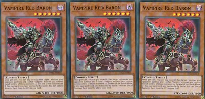 YUGIOH 3 X VAMPIRE RED BARON - SUPER - DASA-EN006 DARK SAVIORS | eBay