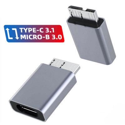 1x USB 3.1 Type-C Female to USB 3.0 Micro B Male Data Sync Adapter ...