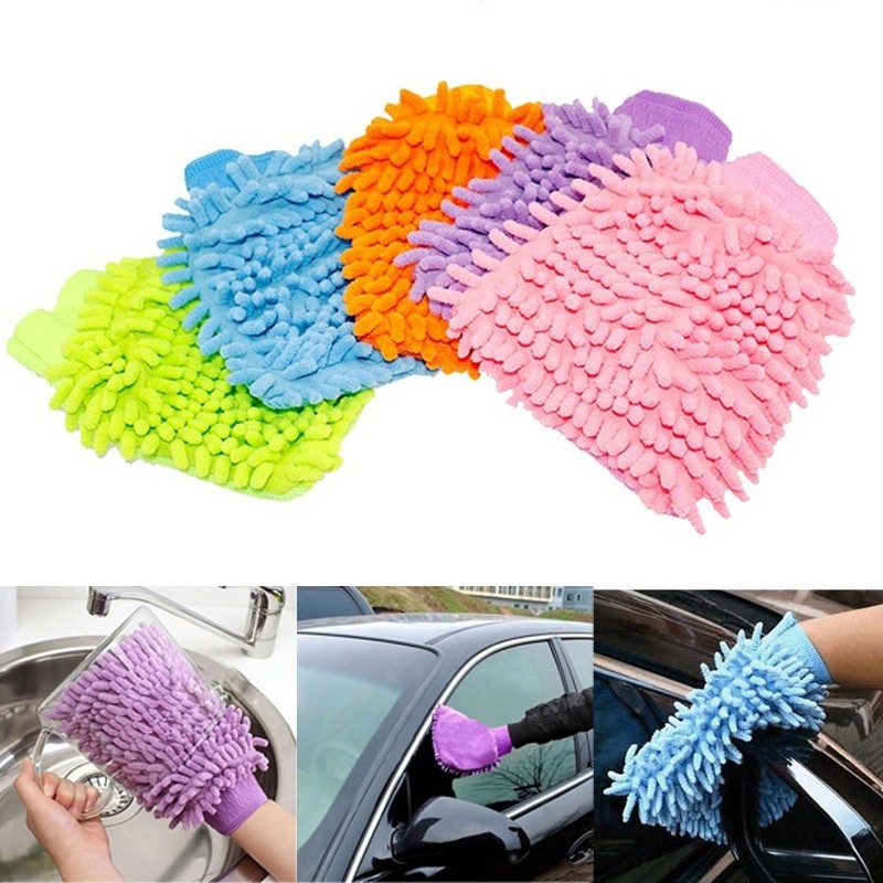 New Car Cleaning Glove Strong Absorption Towel Washing Mitt Microfiber ...