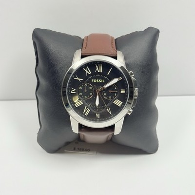 Fossil Grant Black Dial Brown Leather Men’s Watch FS4813 | eBay