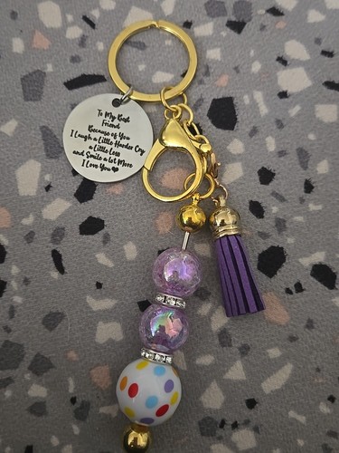 Light Purple Keychain Key Ring Bling Pearl Tassel For Purse And Keys | eBay