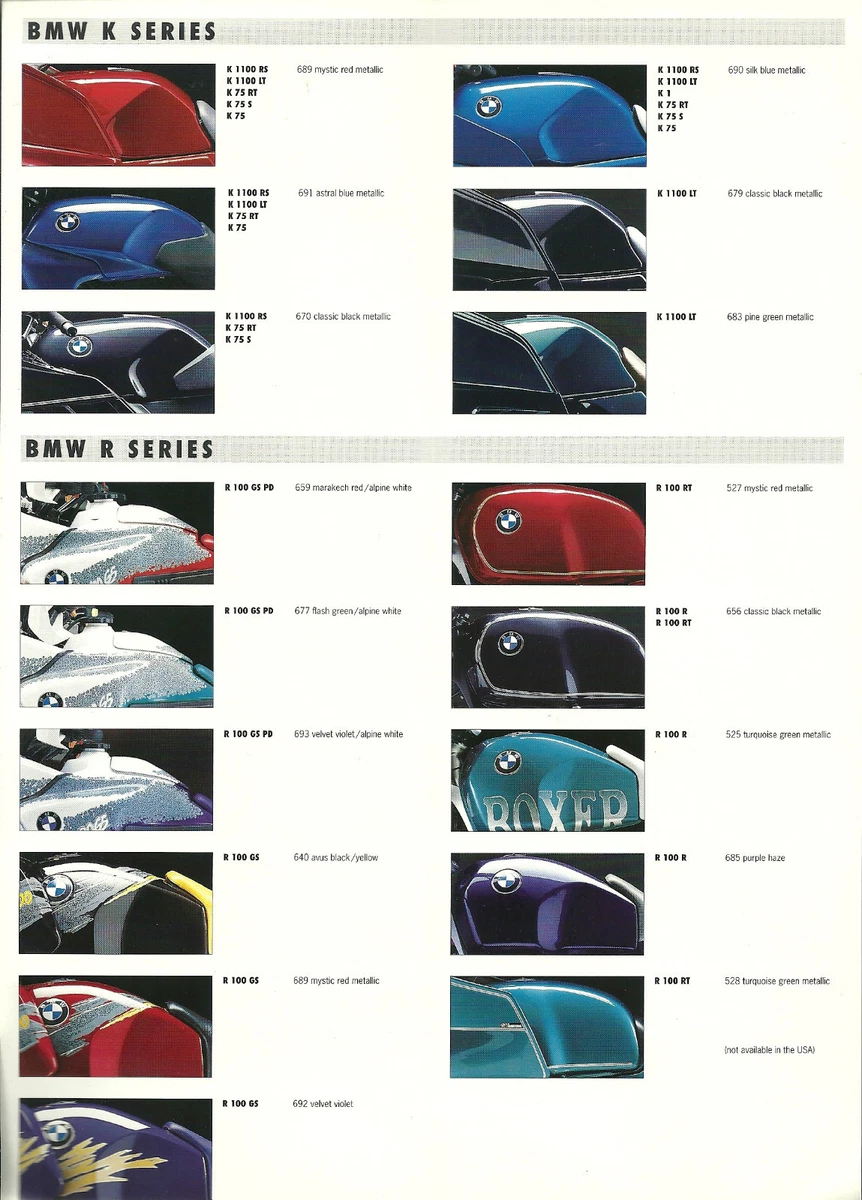 1993 Bmw Color Chart