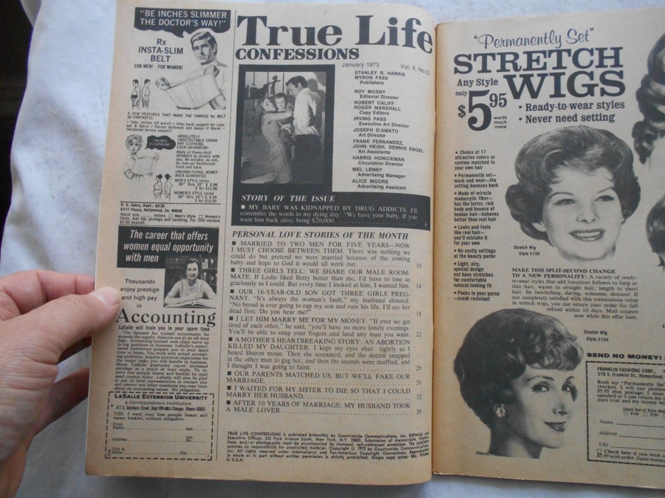 TRUE LIFE CONFESSIONS MAGAZINE-JANUARY,1973 | eBay