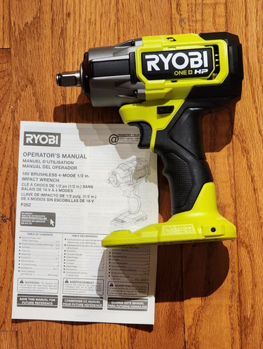 Ryobi P262 ONE+ HP 18V 1/2 in. 4-Mode Brushless Li-Ion Impact Wrench ...