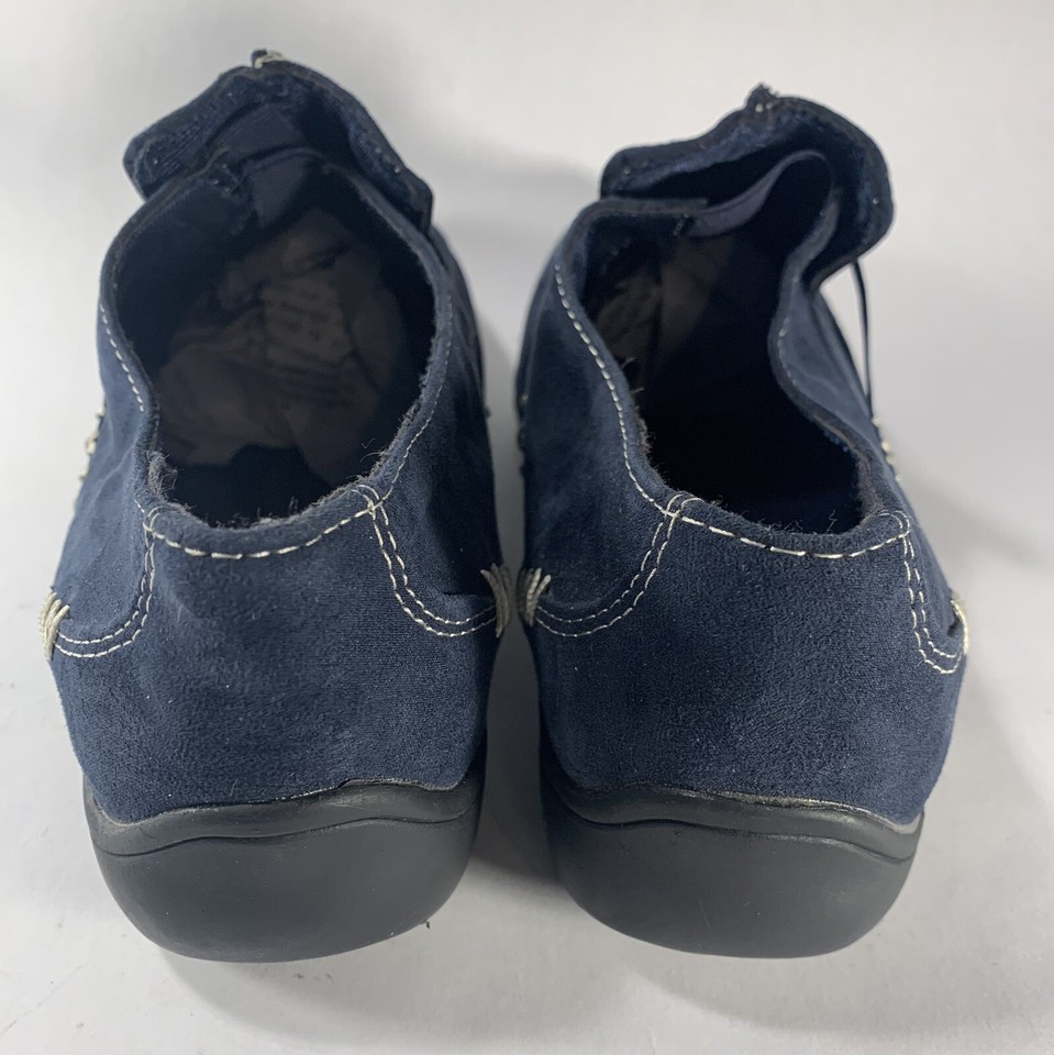 Classique Shoes Womens 9W Slip On Loafers Comfort Blue Fabric Closed ...