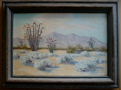 FREDERICK GLEICH LISTED CALIFORNIA IMPRESSIONIST DESERT OIL LANDSCAPE ...