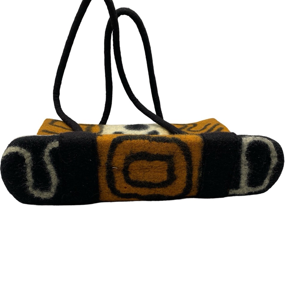 Handmade Felt Wool Boho Bag Purse Southwestern Double Strap By Tumar ...