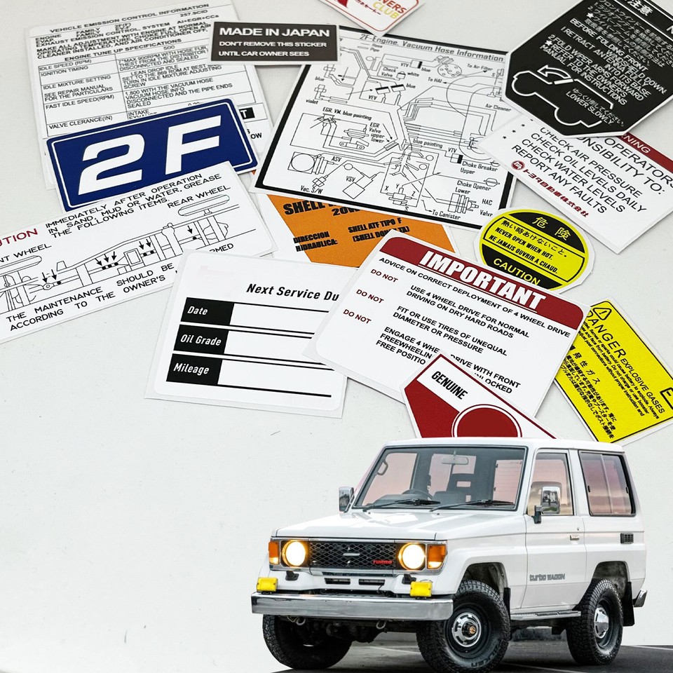Toyota Fj Lj 70 Restoration Warning Caution Engine Stickers Labels | eBay