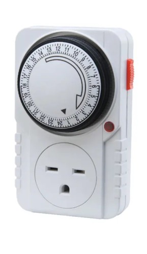 240v Analog Timer Single Outlet 24 Hour Grounded Lamp Grow light ...