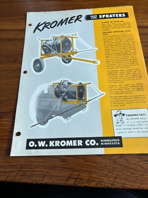 Kromer Tank Type Sprayers Brochure FCCA | eBay