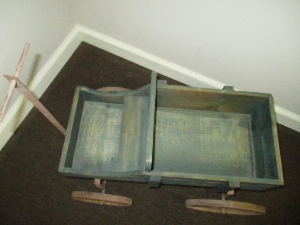 Vintage Child's Folk Art Wooden Wagon Primitive Toy 22"x 16"x 14 ...