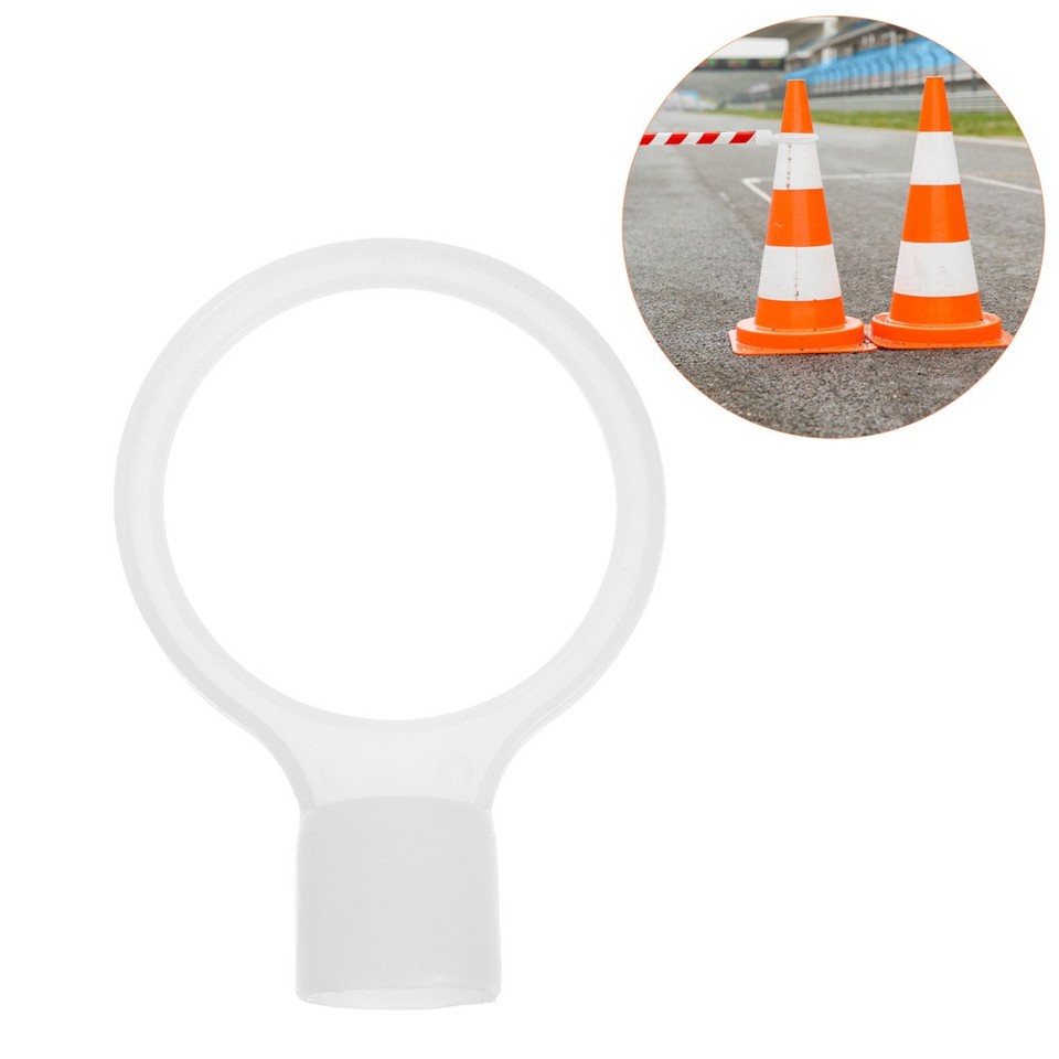 6 Pcs PVC Traffic Cone Connectors Flexible Safety Barrier Pole Rings ...