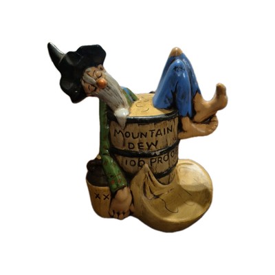 Hillbilly Mountain Dew Moonshine Whiskey Barrel Figurine Redneck Hold ...