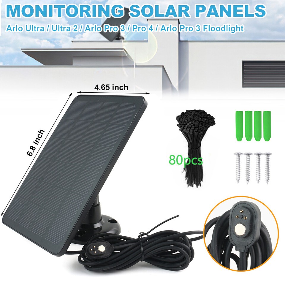 Magnetic Solar Panel Charger for Arlo Ultra/Ultra2/Pro 3/Pro 4 Security ...