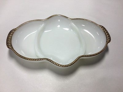 Fire King Divided Dish Relish Serving Tray Candy Gold Trim Excellent ...