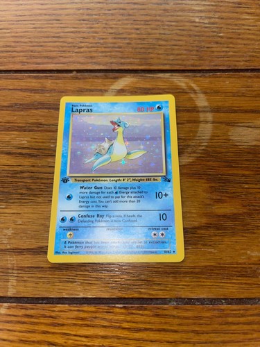 Pokemon Card FOSSIL First Edition LAPRAS Foil Near Mint would grade ...