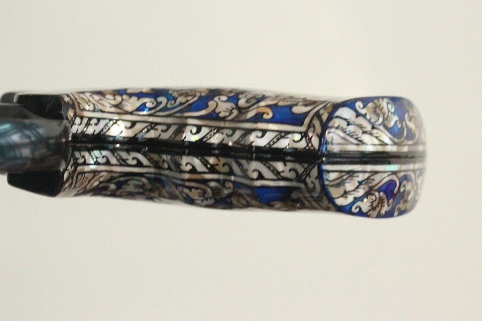 PEARL GRIPS FOR S&W N FRAME SQUARE/ROUND BUTT REVOLVER INLAY SKULL ART ...