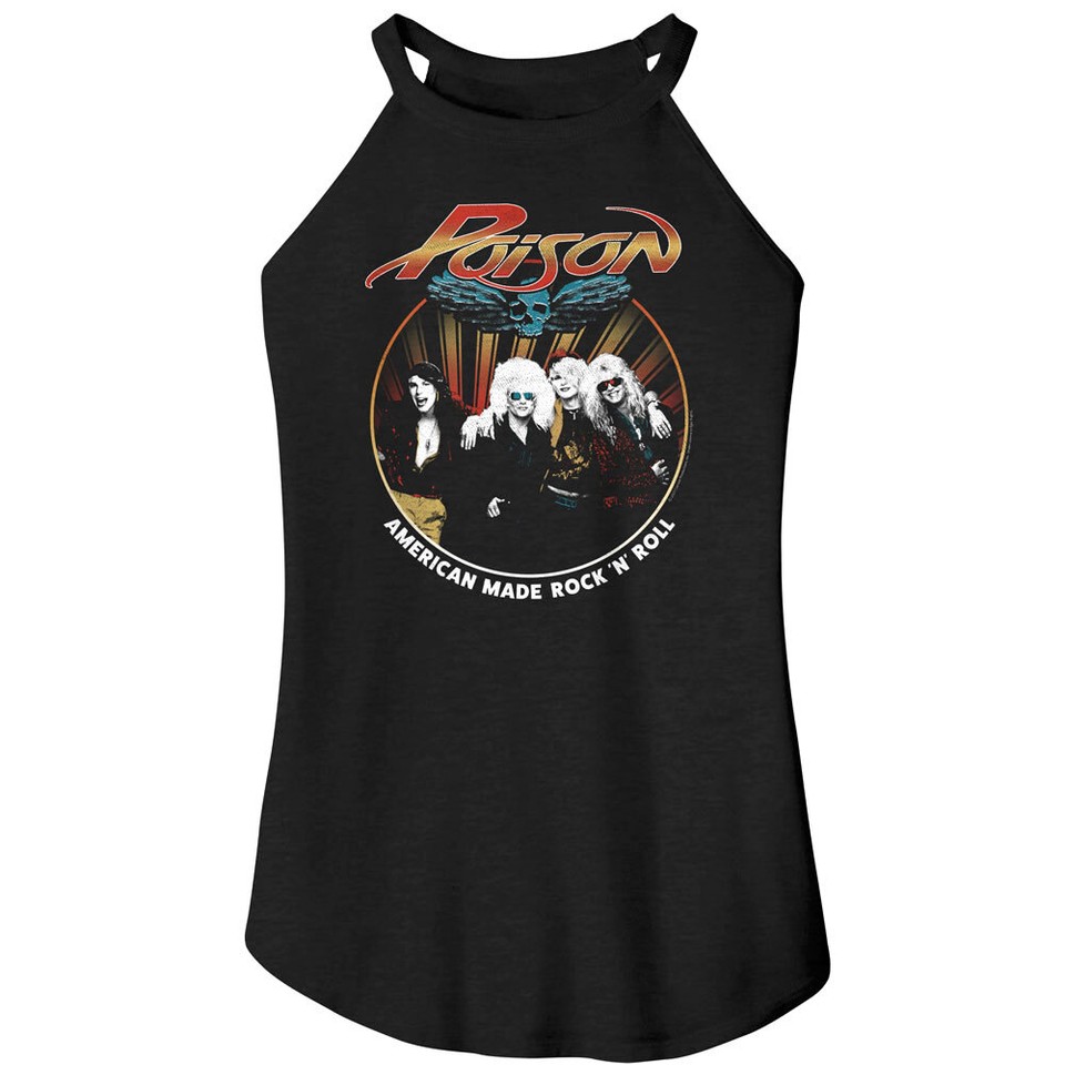 Poison American Made Women's Rocker Tank Rock n Roll Band Photo Tee ...