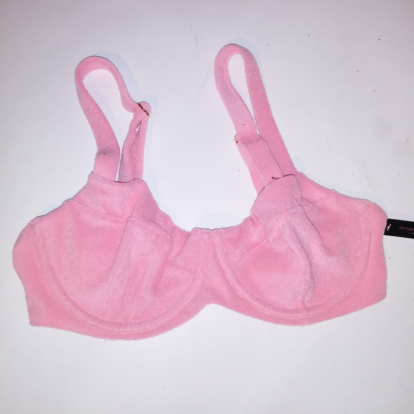 Victoria Secret Swim Bikini Top 38D Pink Terry Cloth Underwire New | eBay