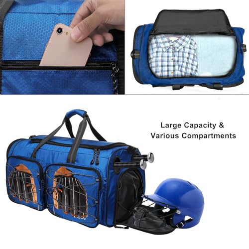 Baseball Bat Bag, Large Capacity Catchers Gear Duffle Bag with Shoe | eBay