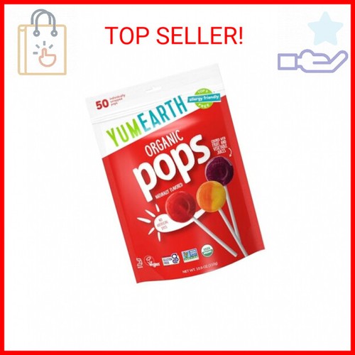 YumEarth Organic Pops Variety Pack, 50 Fruit Flavored Favorites ...
