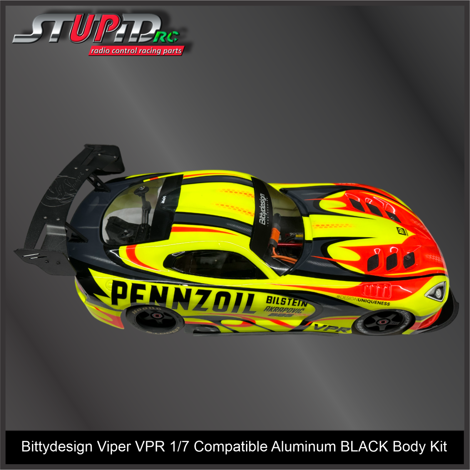 Bittydesign Viper VPR 1/7 Compatible Aluminum BLACK Body Kit Felony ...
