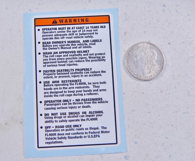 Honda FL 400R FL400R FL400 400 R Pilot Front Left Fender Sticker Mark ...