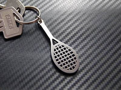 TENNIS RACQUET Ball Court Wimbledon Tournament Keyring Keychain Steel ...