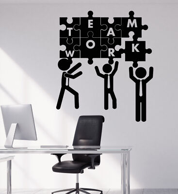 Vinyl Wall Decal Teamwork Office Worker Puzzles Job Stickers (1252ig ...