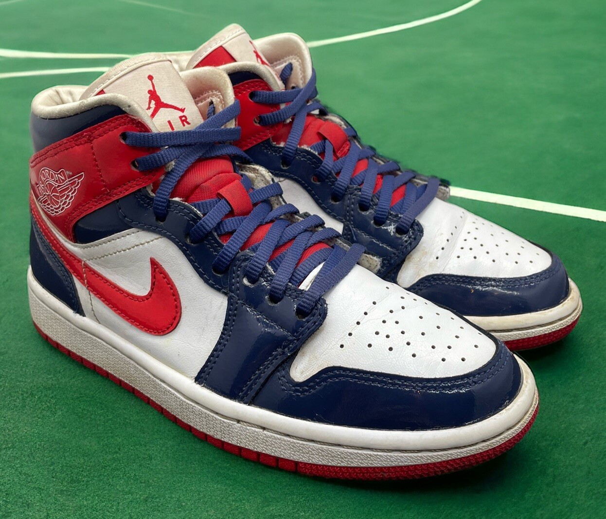 Air Jordan 1 Mid NIKE USA Champ Colors Patent Leather… - Gem