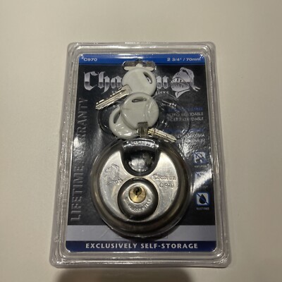 Chateau Padlock Stainless Steel Heavy Duty 3 Keys Round Disc Lock ...