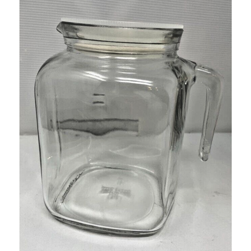 Bormioli Rocco Square Glass Pitcher Frigoverre Hermetic Lid 64 oz. Made ...