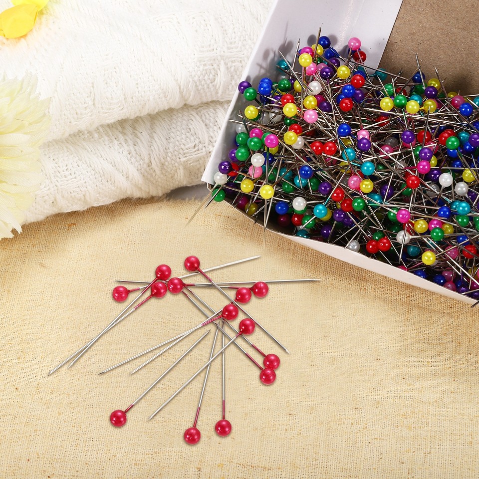 800pcs Sewing Pins Round Pearl Dressmaking Corsage Pins Straight Pins ...
